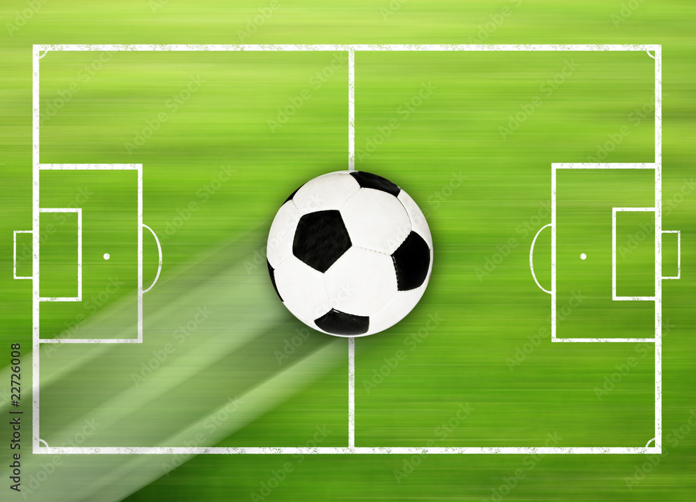 Fußballfeld mit Fußball Stock-Illustration | Adobe Stock