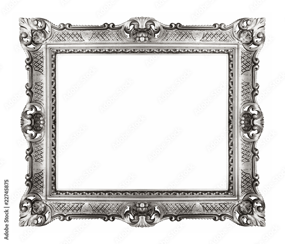Silver ornate frame Stock Photo | Adobe Stock