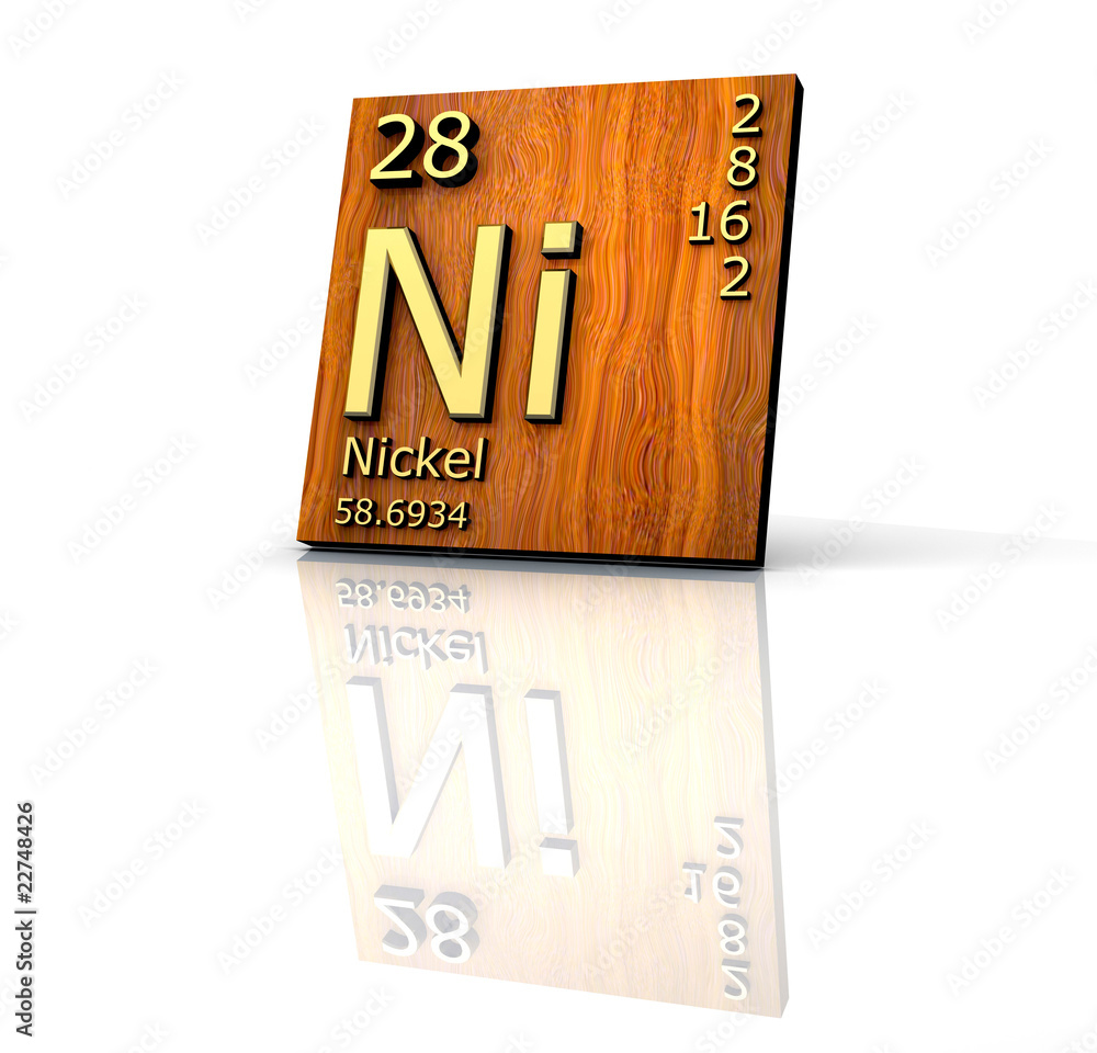 Nickel form Periodic Table of Elements - wood board Stock Illustration ...