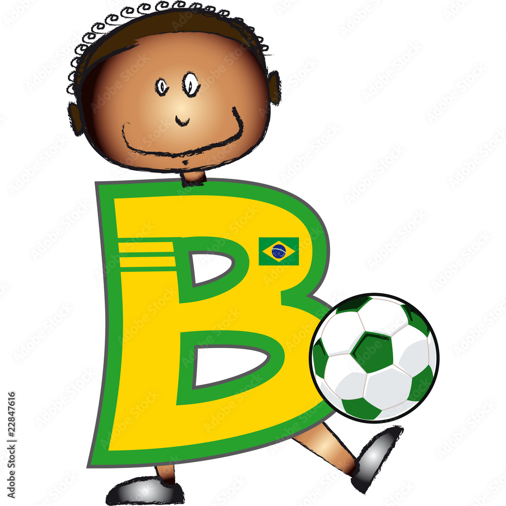 Alphabet Football lettre B Stock Illustration | Adobe Stock