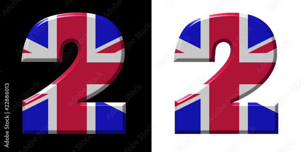 Number 2 showing the UK flag Stock Illustration | Adobe Stock