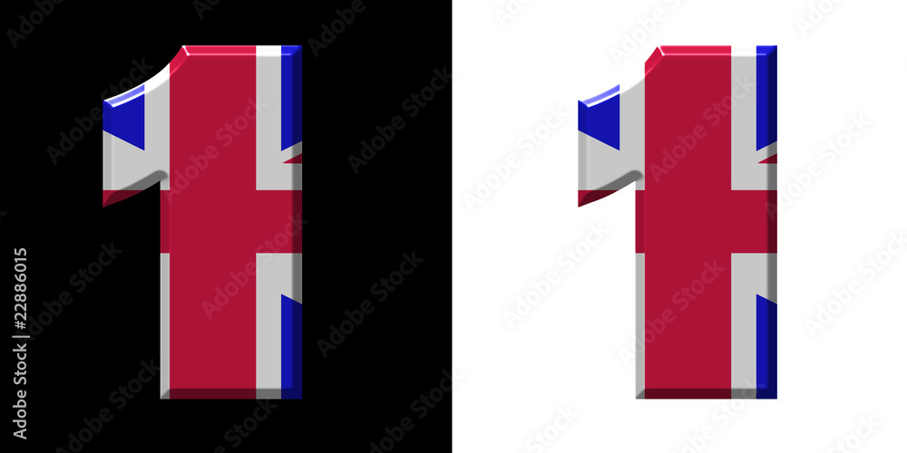 Number 1 showing UK flag Stock Illustration | Adobe Stock
