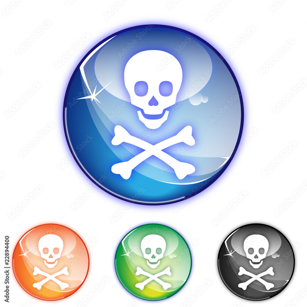 Picto danger de mort - Icon death risk - collection color Stock Vector ...