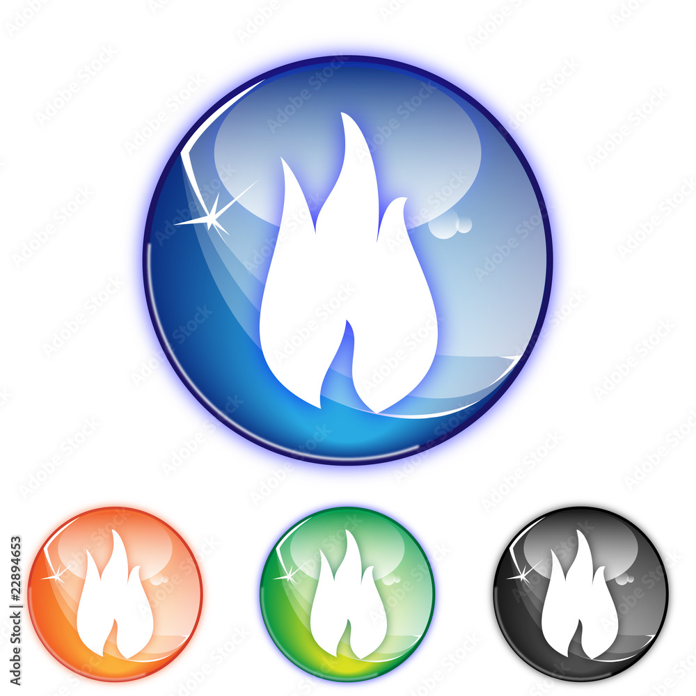 Vecteur Stock Picto flamme - Icon fire flame - collection color | Adobe ...