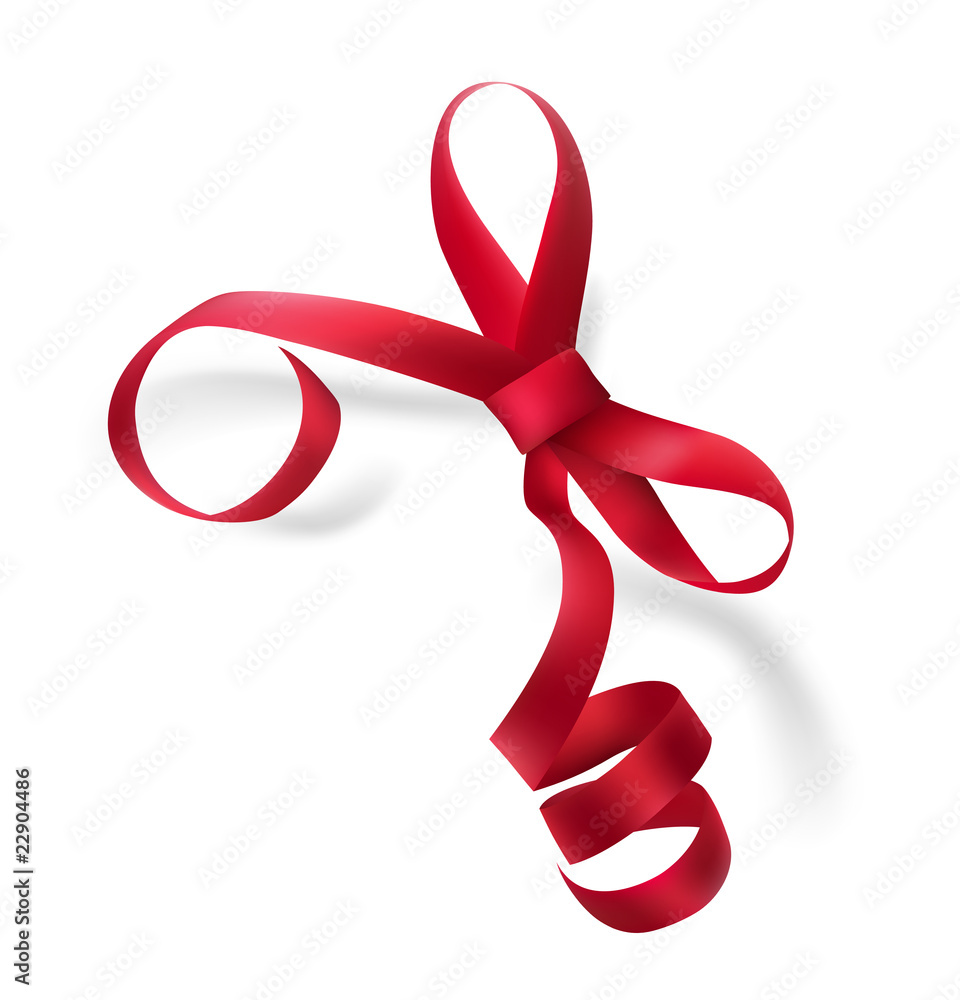 Red ribbon vector illustration. Stock Vector | Adobe Stock