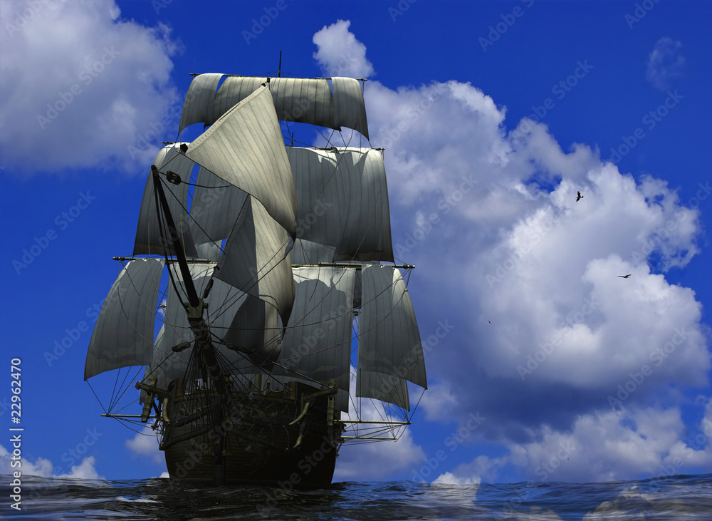 The ancient ship Stock Illustration | Adobe Stock