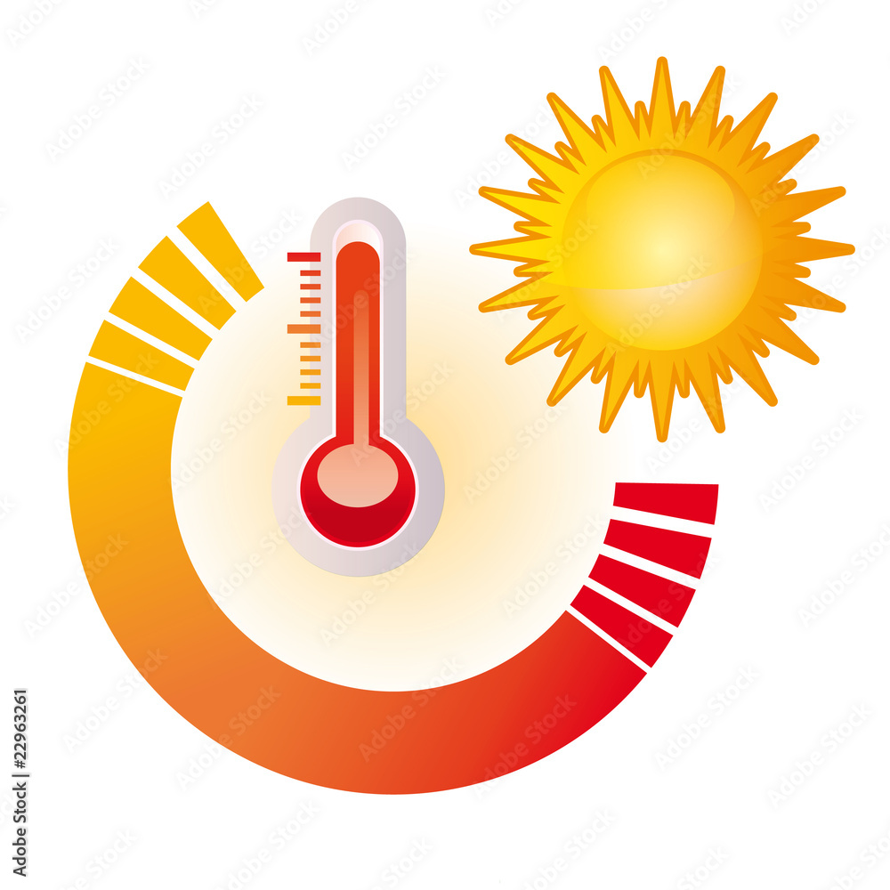 climate symbol icon hot summer sun Stock Vector | Adobe Stock