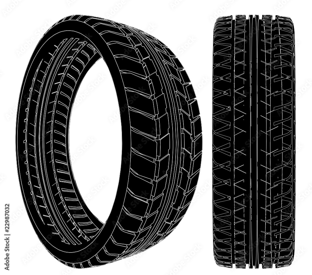 Car Wheel Tire Vector 09 Stock Vector | Adobe Stock