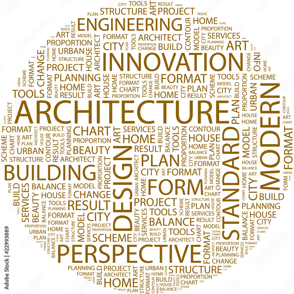 ARCHITECTURE. Word collage on white background. Stock Vector | Adobe Stock