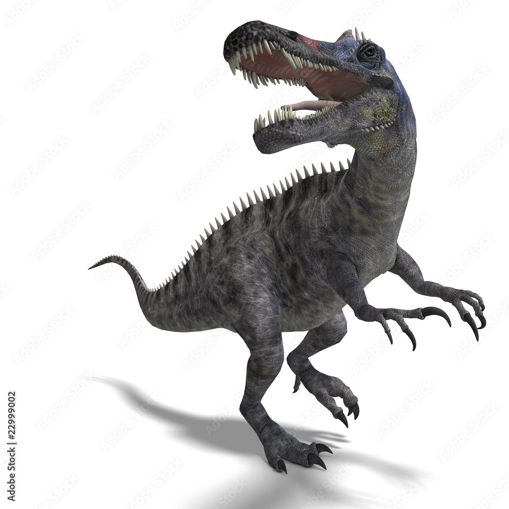 Dinosaur Suchominus. 3D rendering with clipping path and shadow Stock ...