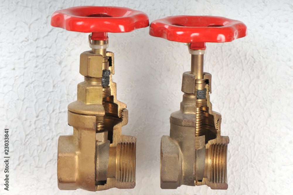 Cross section details of vintage brass water tap. Stock Photo | Adobe Stock