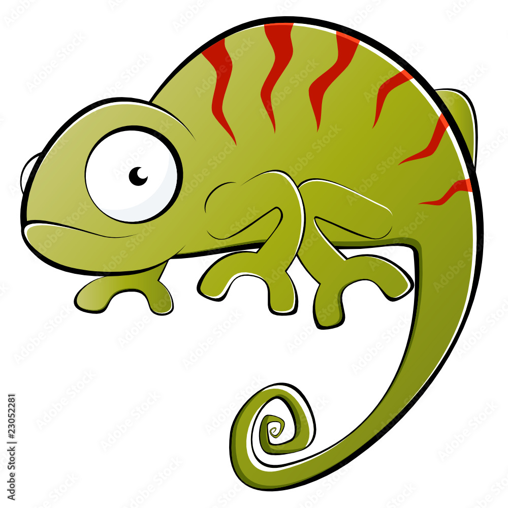 chamäleon cartoon lustig maskottchen motiv Stock Vector | Adobe Stock