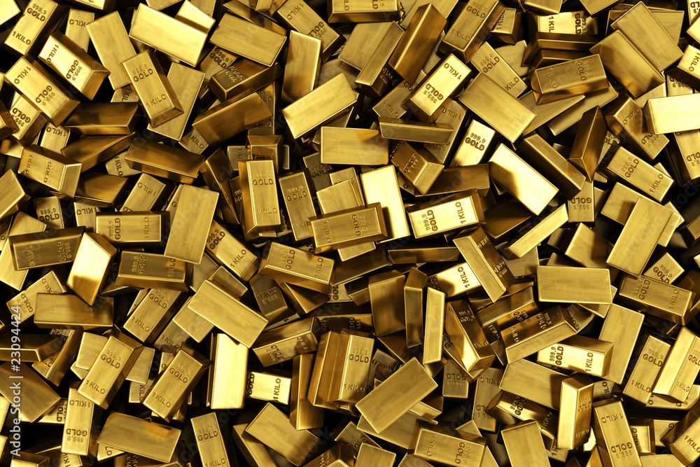 Scattered gold bars Stock Illustration | Adobe Stock