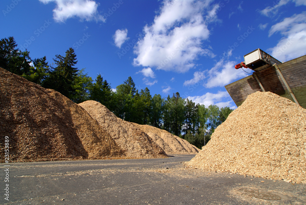 bio fuel storage at power plant Stock Photo | Adobe Stock