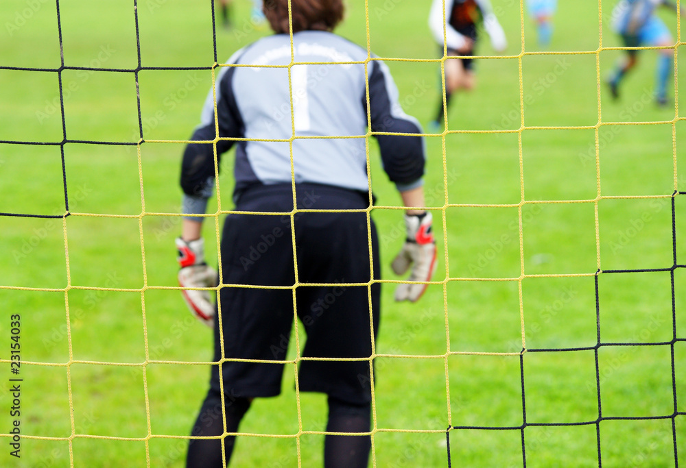 Fußball Torwart auf dem Fußballplatz Stock Photo | Adobe Stock