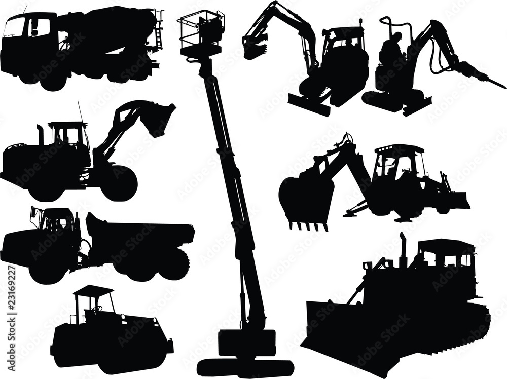 construction machine vector vector de Stock | Adobe Stock