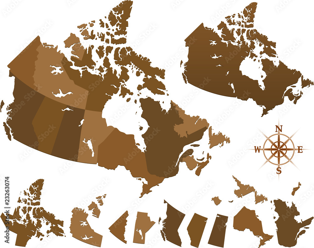Canada map and provinces Stock Vector | Adobe Stock