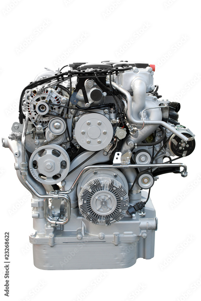 front view of heavy truck engine isolated Stock-Foto | Adobe Stock