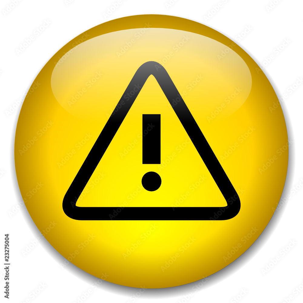 WARNING SIGN Button (Web Internet Caution Attention Danger Risk) Stock ...