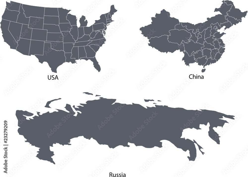 There are maps of three most leading countries in the world Stock ...