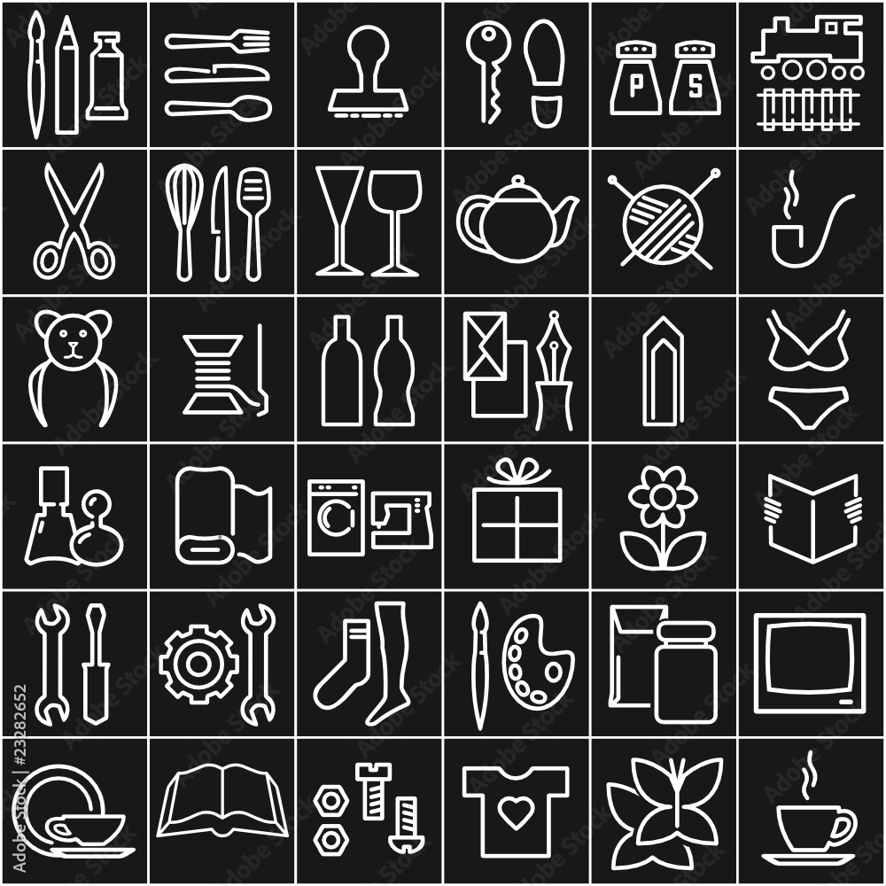 Piktogrammen Einzelhandel Weiß Stock Vector | Adobe Stock