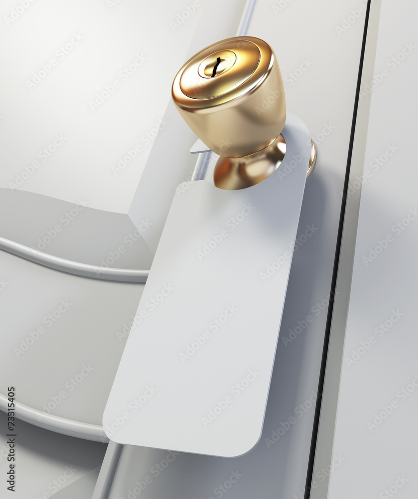 Blank sign on the door handle Stock Illustration | Adobe Stock