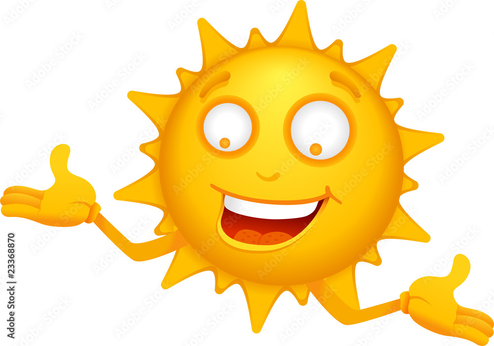 Cartoon Sun Character looking down. To see the other vector sun ...