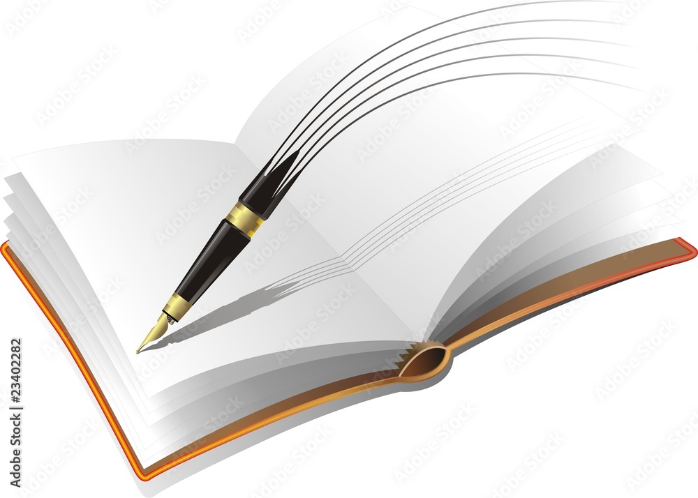 Vettoriale Stock Quaderno e Penna Stilografica-Notebook and Pen-Vector | Adobe Stock