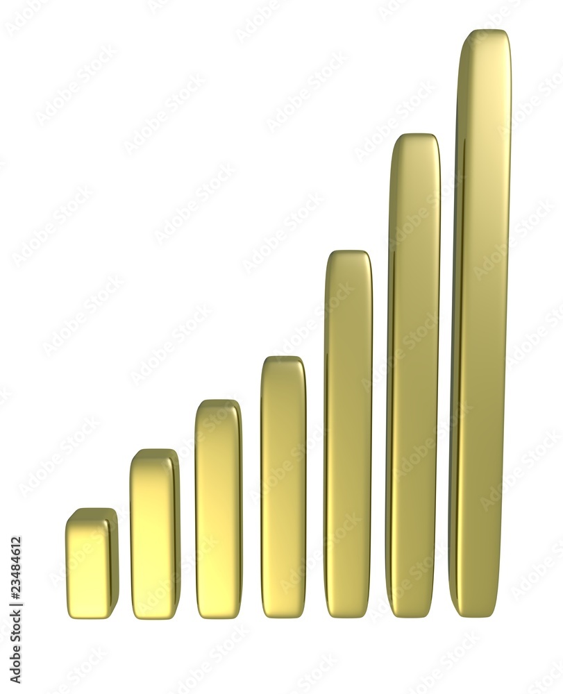 3d Gold Chart Stock Illustration | Adobe Stock
