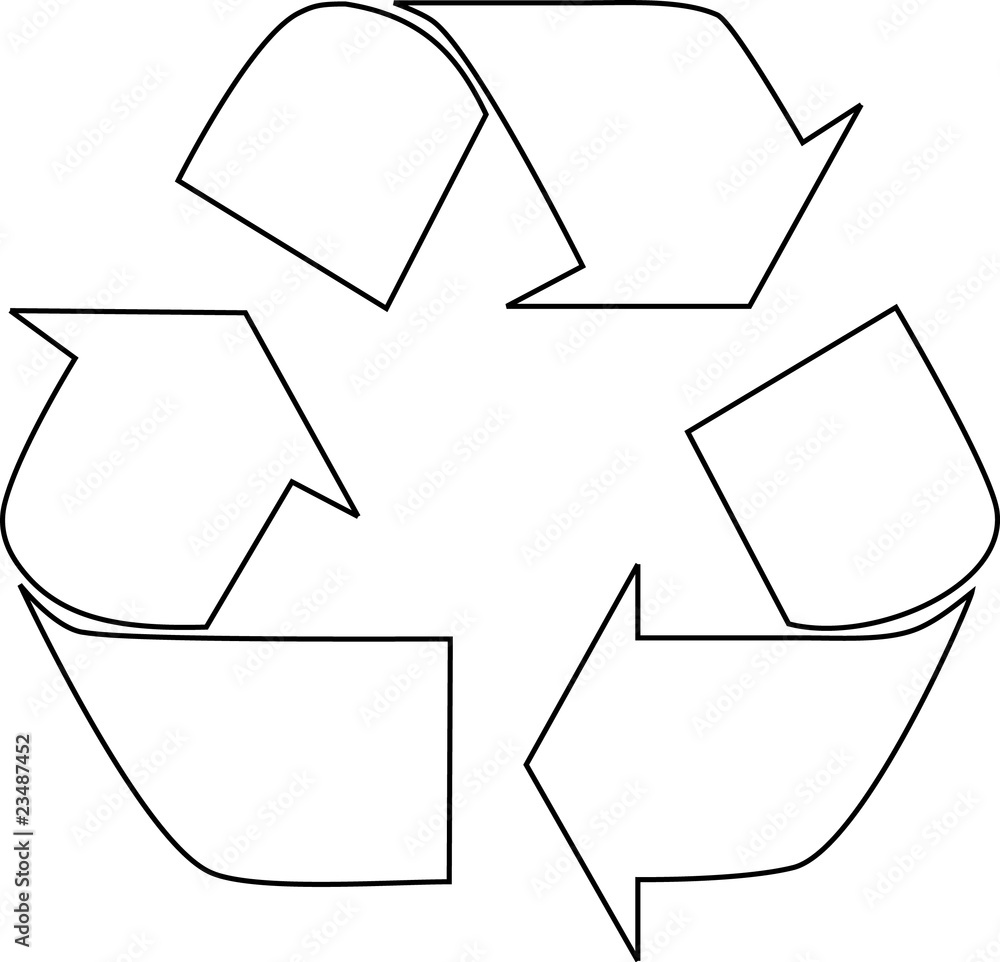 black outline recycle sign Stock Vector | Adobe Stock