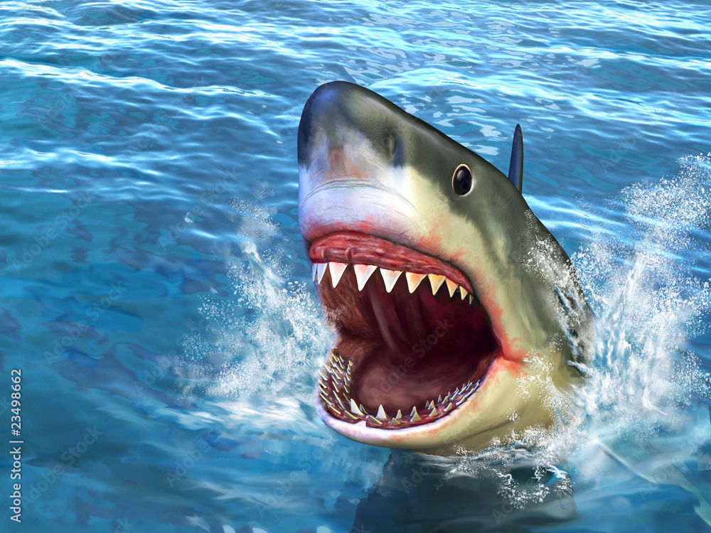 Shark attack Stock Illustration | Adobe Stock