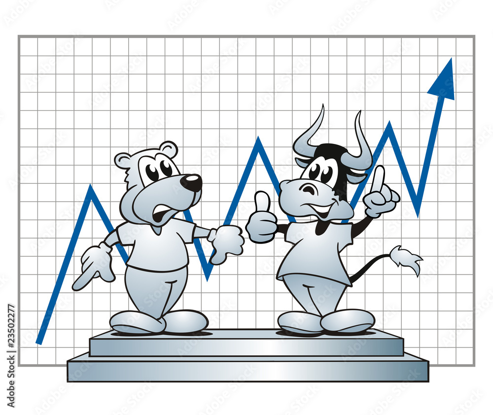 Bull 'n Bear Chart Stock-Illustration | Adobe Stock