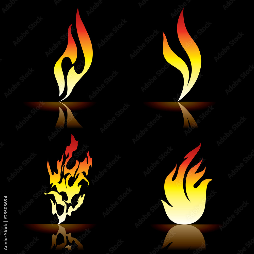 Fire Icons Collection Original Vector Illustration Stock Vector | Adobe ...