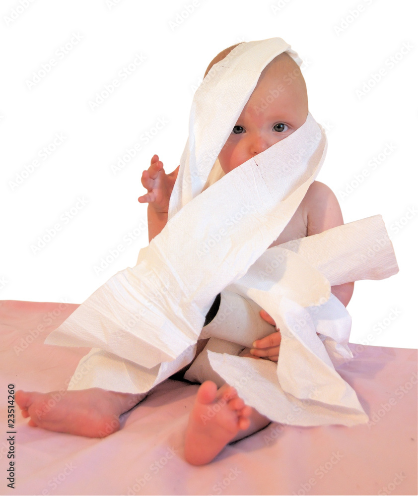 baby learning how to use toilet paper Stock Photo | Adobe Stock