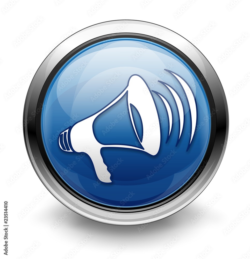 Blue announcement icon Stock Illustration | Adobe Stock