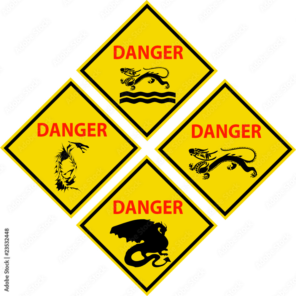 danger dragon sign Stock Vector | Adobe Stock