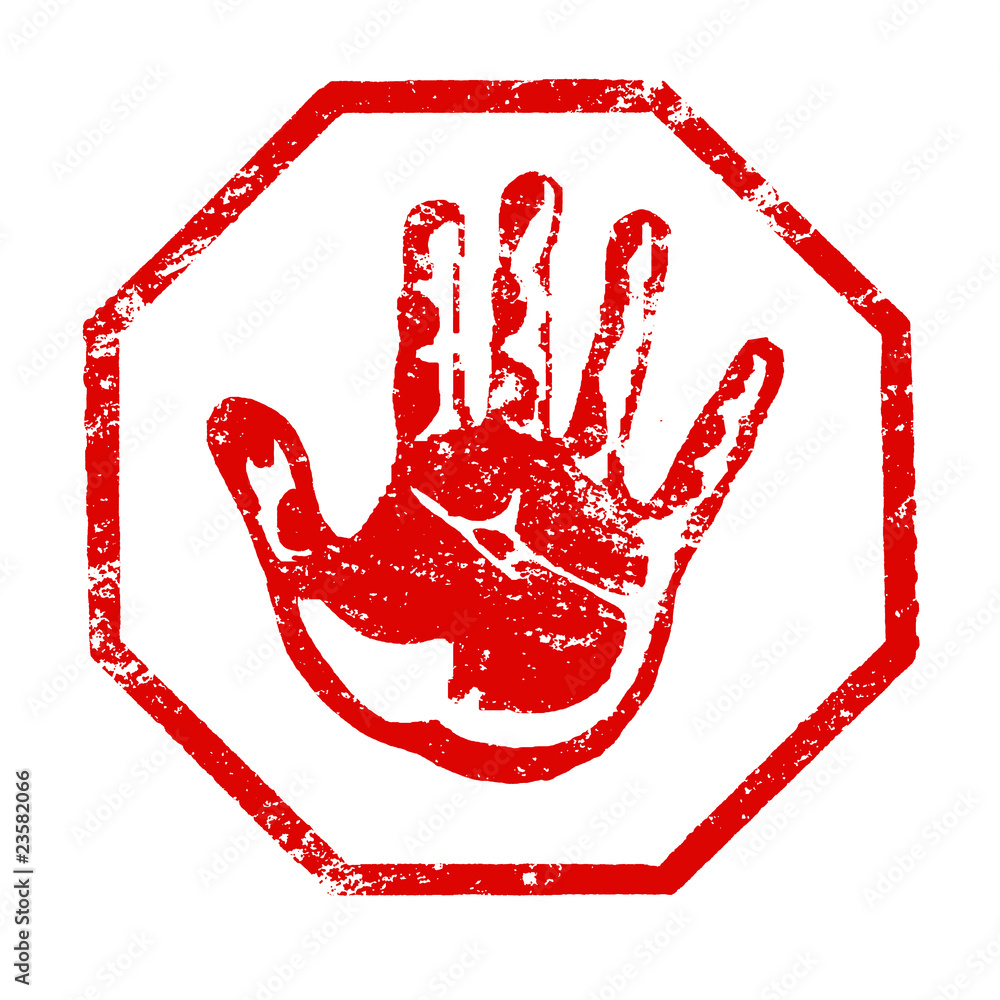 stamp sign stop hand Stock Illustration | Adobe Stock