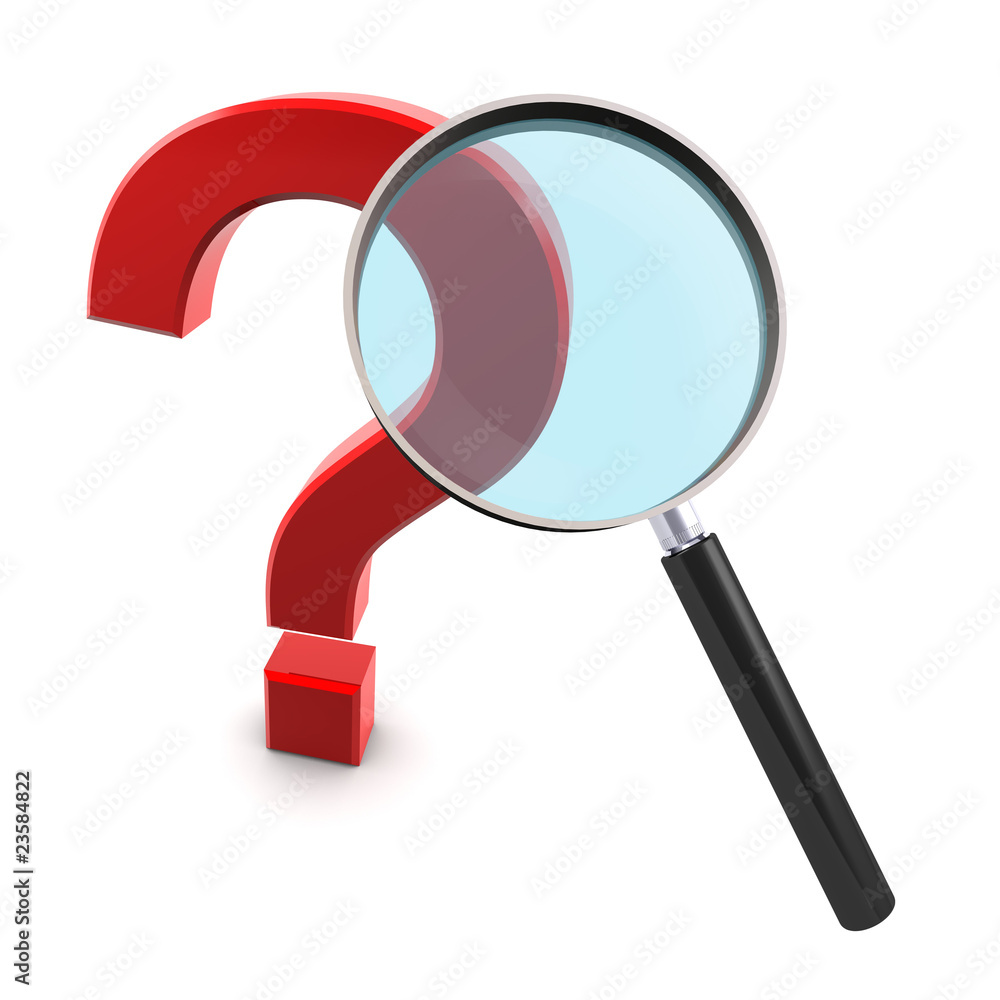 Fragezeichen mit Lupe Stock Illustration | Adobe Stock