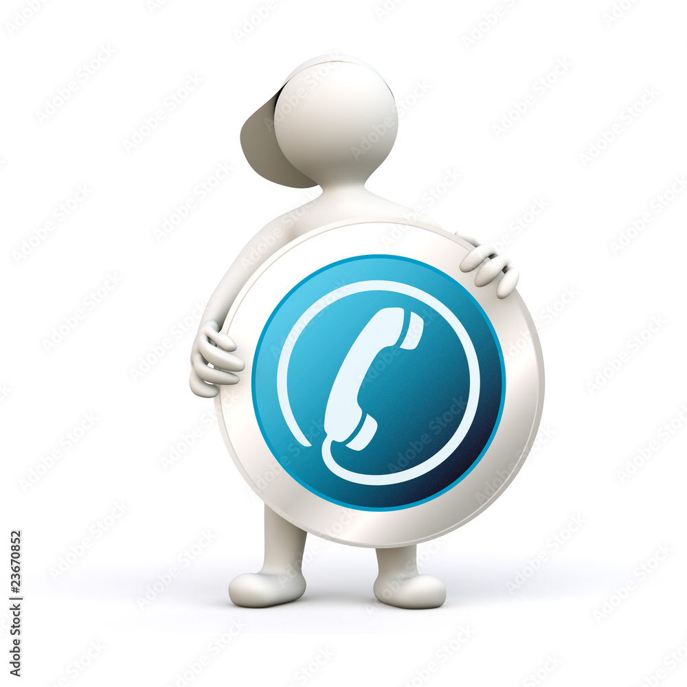 3D Man Phone Icon Stock Illustration | Adobe Stock