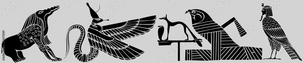 various demons of ancient Egypt - vector Stock Vector | Adobe Stock