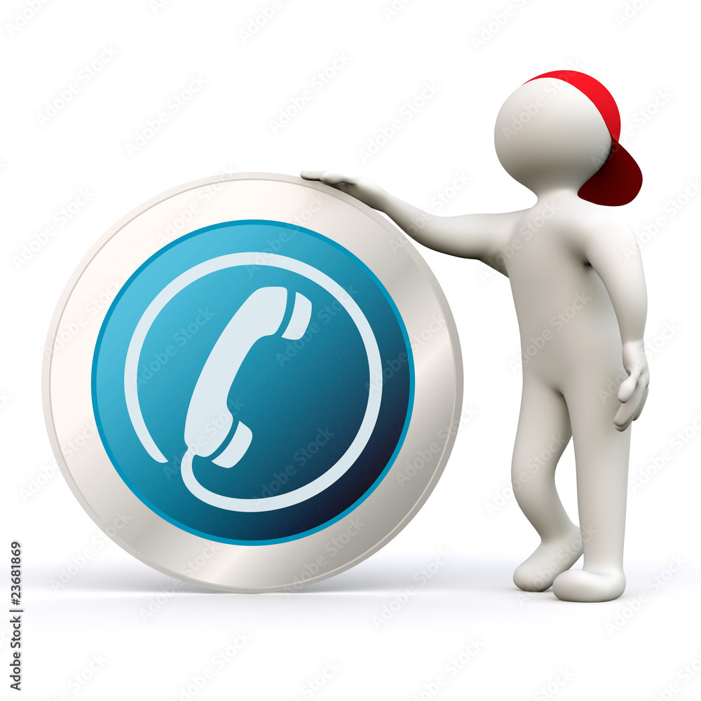 3D Man Phone Symbol Stock Illustration | Adobe Stock