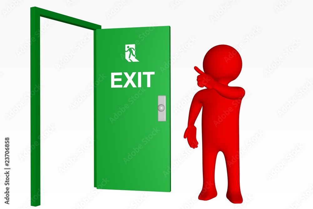 Exit - Sortie de secours Stock Illustration | Adobe Stock