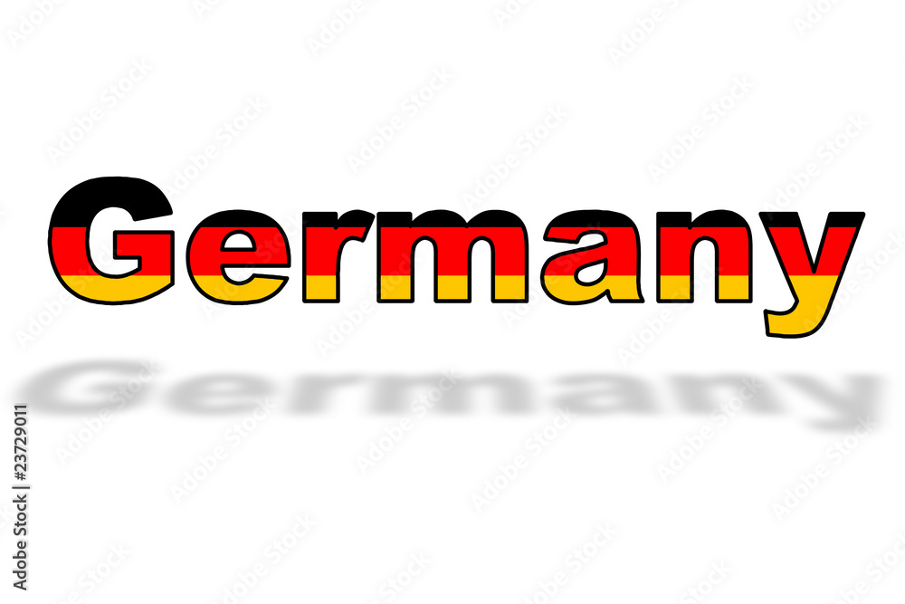 Word GERMANY floating with shadow on white Stock Illustration | Adobe Stock