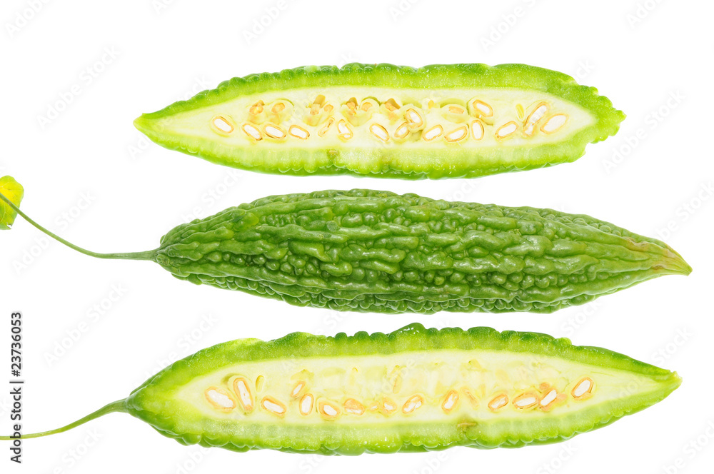 Bitter Gourd And sectional View Stock Photo | Adobe Stock
