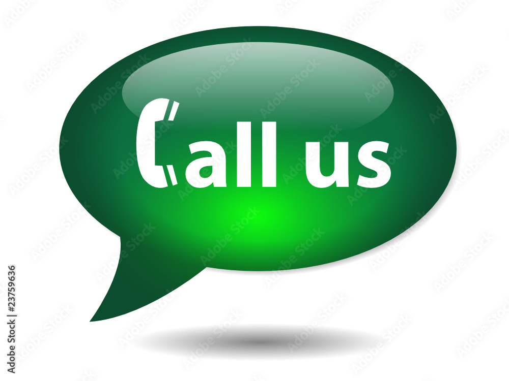 CALL US speech bubble icon (contact web button customer service) Stock ...