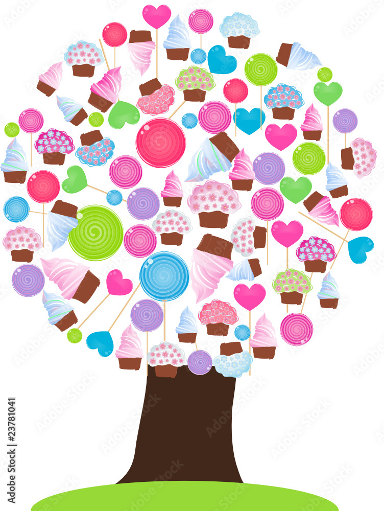 Candy tree Stock Vector | Adobe Stock