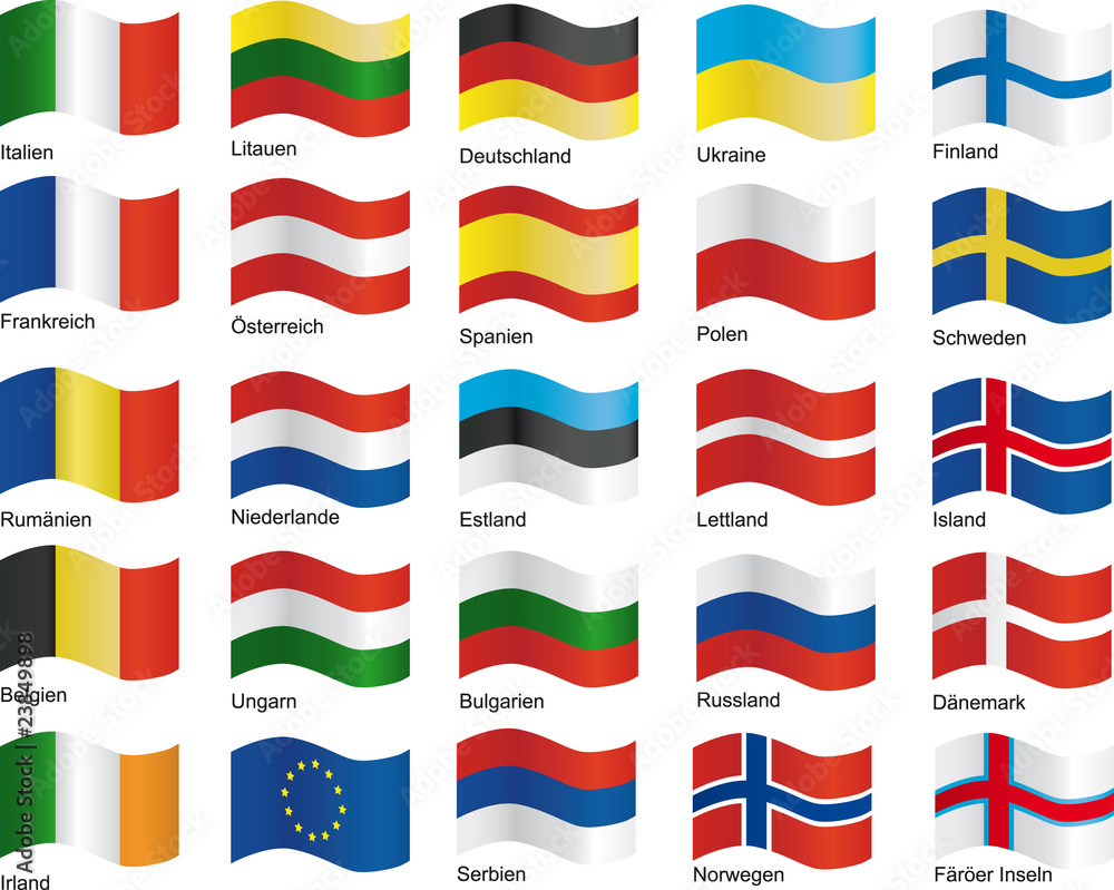 Europa Flaggen 01 Stock-Vektorgrafik | Adobe Stock