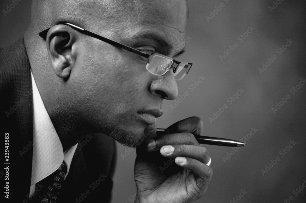 Profile Of A Businessman Foto Stok | Adobe Stock