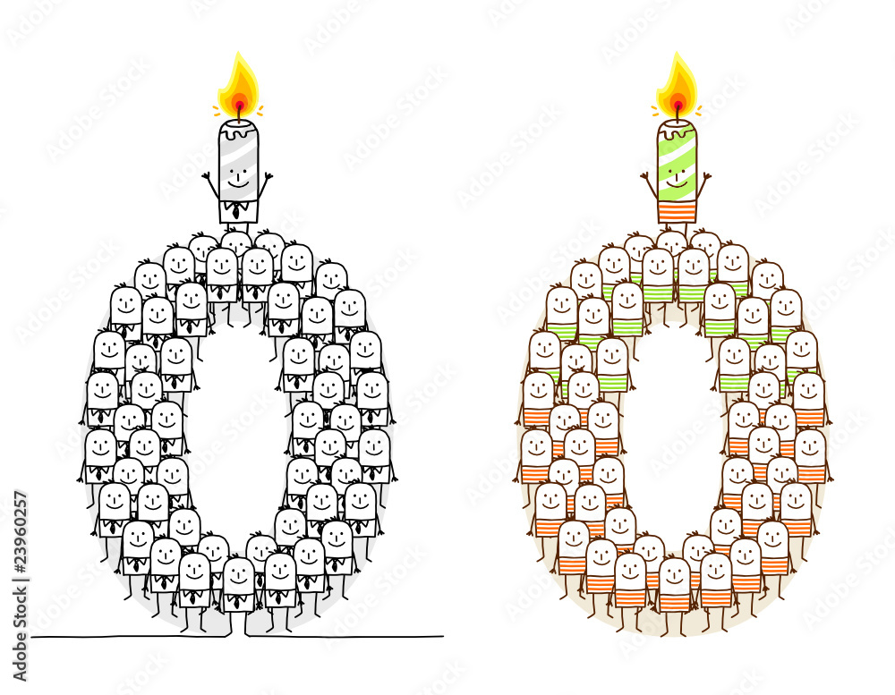 cartoon candles number 0 Stock Vector | Adobe Stock