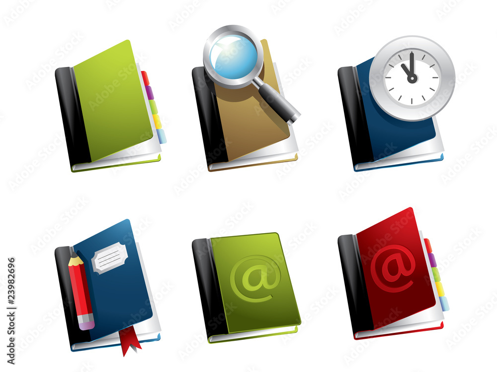 Open book icon set vector Stock Vector | Adobe Stock